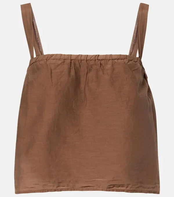 Velvet By Graham & Spencer Andrea Cotton And Silk Voile Top - Brown
