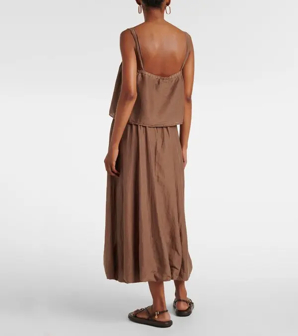 Velvet By Graham & Spencer Andrea Cotton And Silk Voile Top - Brown