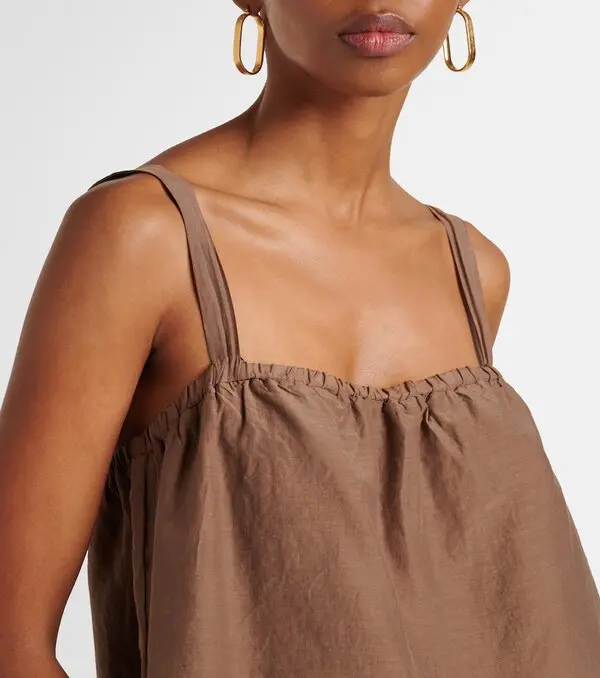 Velvet By Graham & Spencer Andrea Cotton And Silk Voile Top - Brown
