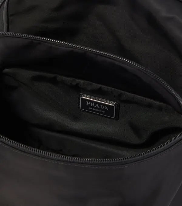 Prada Re-nylon Leather-trimmed Belt Bag - Black