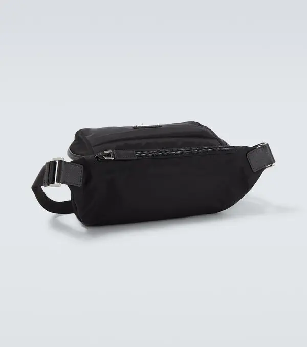 Prada Re-nylon Leather-trimmed Belt Bag - Black