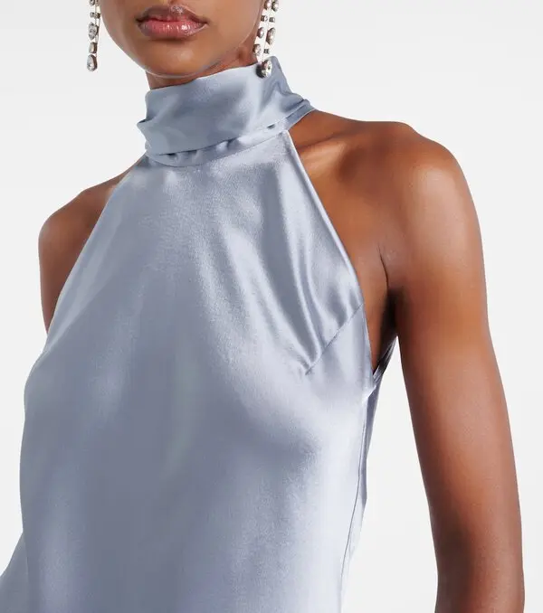 Galvan Sienna Halterneck Gown - Blue