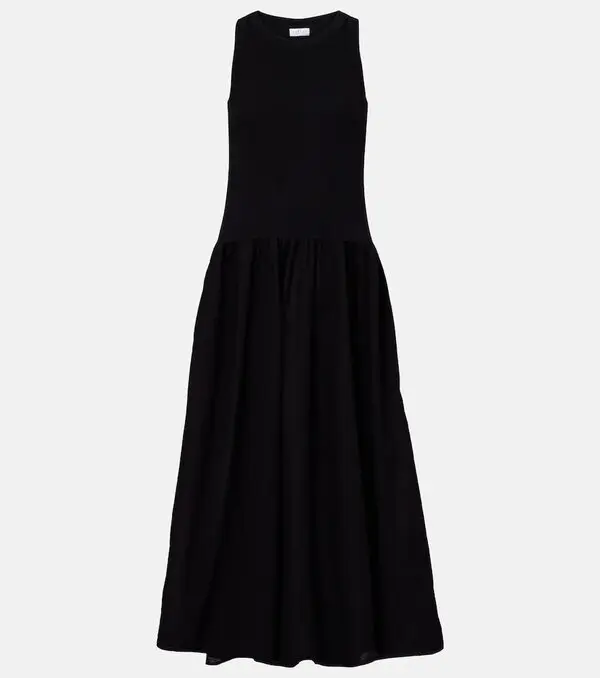 Velvet By Graham & Spencer Amelia Cotton-blend Maxi Dress - Black