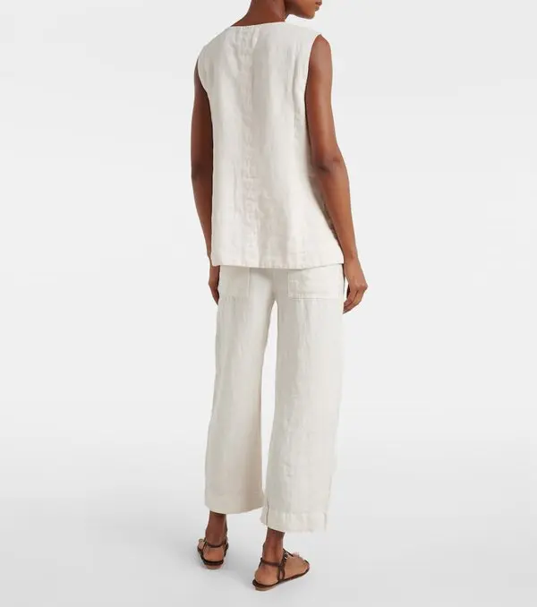 Velvet By Graham & Spencer Issa Linen Barrel-leg Pants
