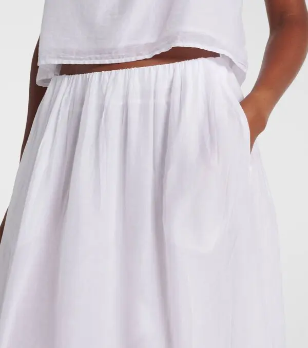 Velvet By Graham & Spencer Ines Cotton And Silk Voile Maxi Skirt - White