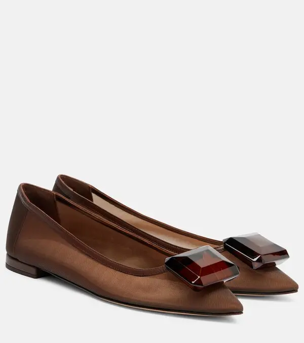 GIANVITO ROSSI Jaipur Embellished Ballet Flats