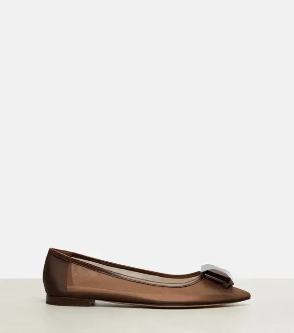 GIANVITO ROSSI Jaipur Embellished Ballet Flats