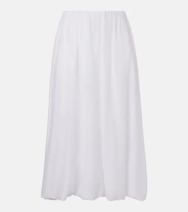 Velvet By Graham & Spencer Ines Cotton And Silk Voile Maxi Skirt - White