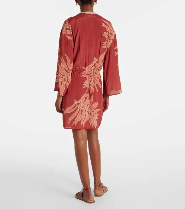 Velvet By Graham & Spencer Phoebe Embroidered Printed Mini Dress