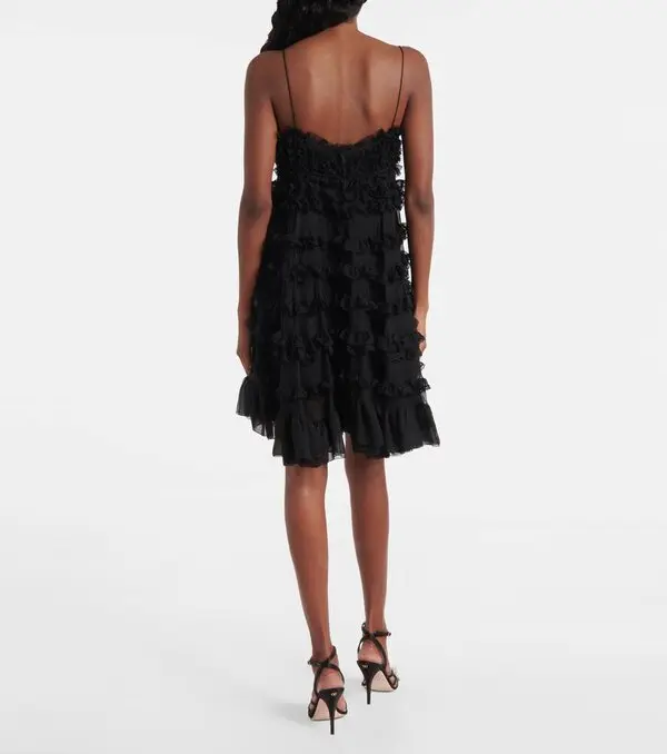 Valentino Garavani Silk Tulle Mini Dress - Black