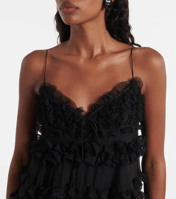 Valentino Garavani Silk Tulle Mini Dress - Black