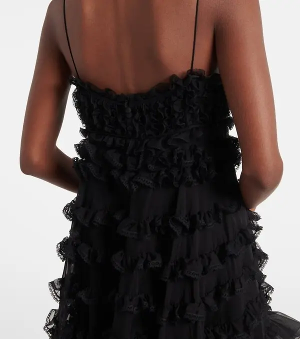 Valentino Garavani Silk Tulle Mini Dress - Black