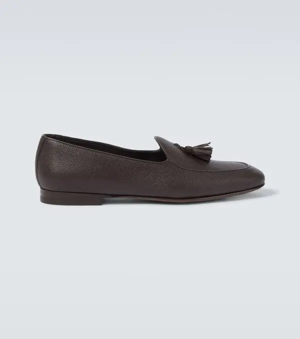 Manolo Blahnik Lennox Leather Loafers - Brown