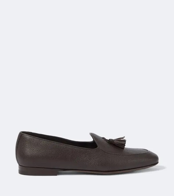Manolo Blahnik Lennox Leather Loafers - Brown