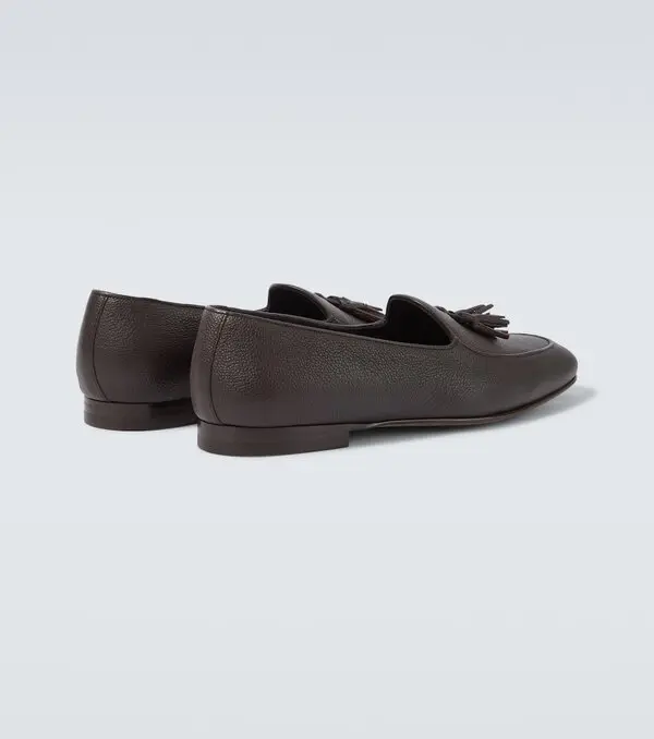 Manolo Blahnik Lennox Leather Loafers - Brown