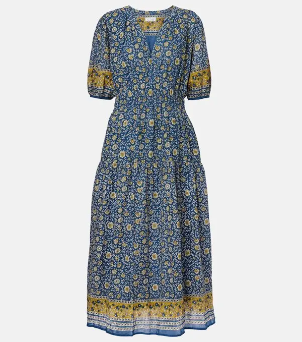 Velvet By Graham & Spencer Natalia Floral Cotton Maxi Dress - Blue