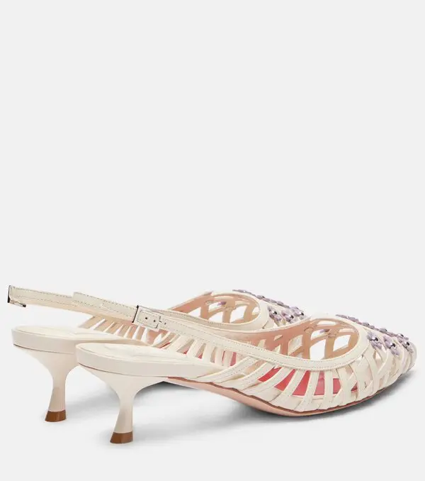 ROGER VIVIER I Love Leather Slingback Pumps - White