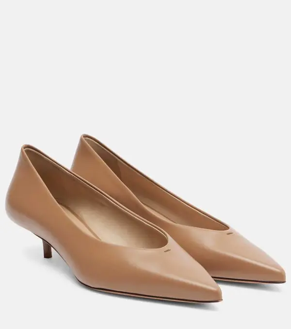 Max Mara Leather Kitten Pumps