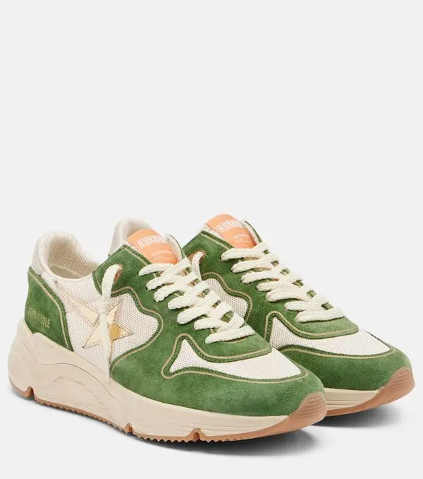 Golden Goose Running Suede Sneakers - Green
