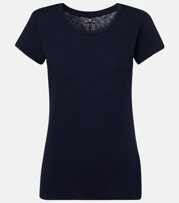 Velvet By Graham & Spencer Odelia Cotton T-shirt - Blue
