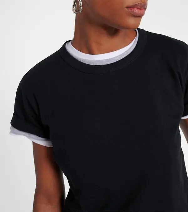 LESET Margo Set Of 3 Cotton Jersey T-shirts - Black