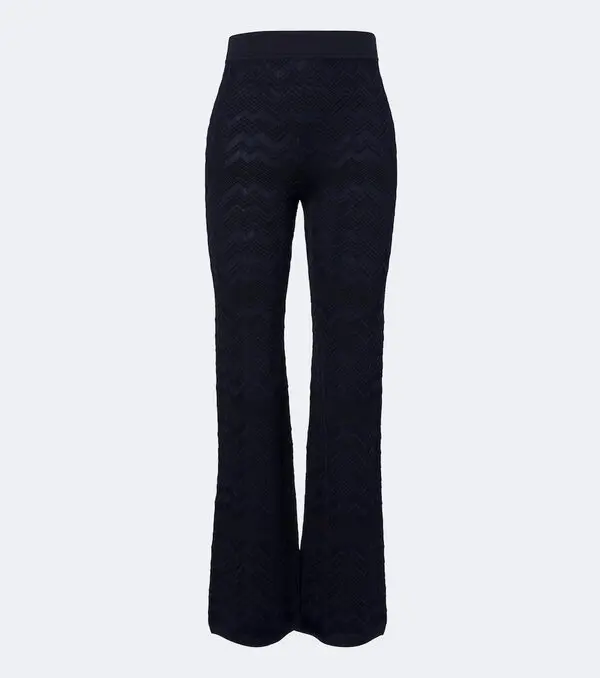 Missoni Zigzag High-rise Flared Pants - Blue