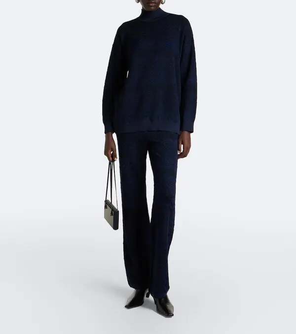 Missoni Zigzag High-rise Flared Pants - Blue