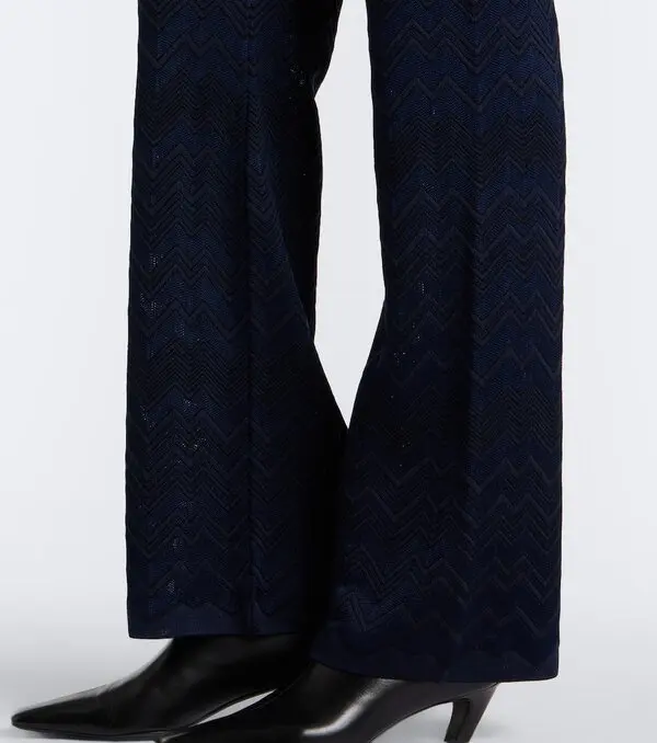 Missoni Zigzag High-rise Flared Pants - Blue