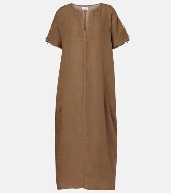 Velvet By Graham & Spencer Maeve Linen Kaftan - Brown