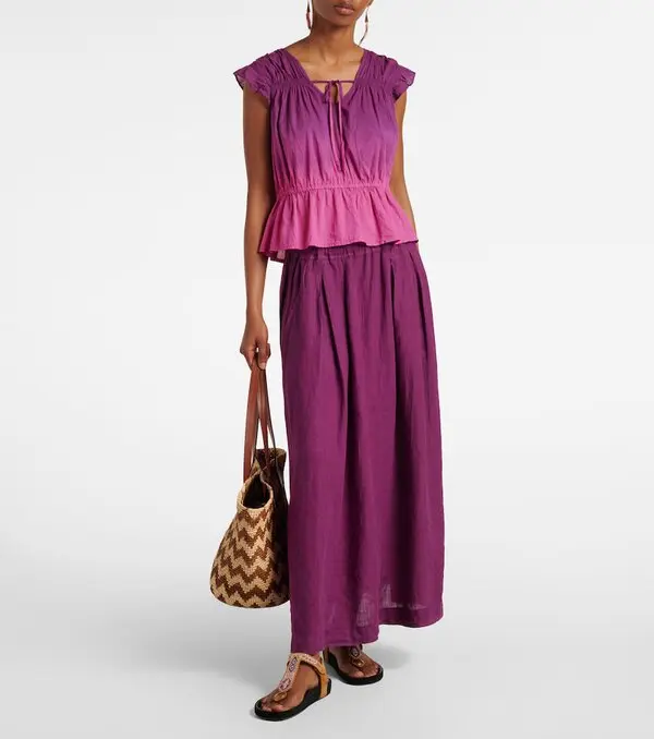 Velvet By Graham & Spencer Kaia Gathered Top - Pink