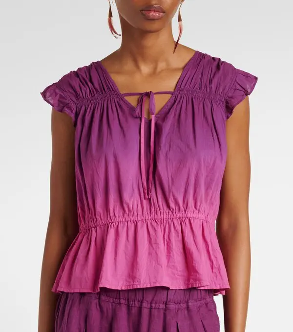 Velvet By Graham & Spencer Kaia Gathered Top - Pink