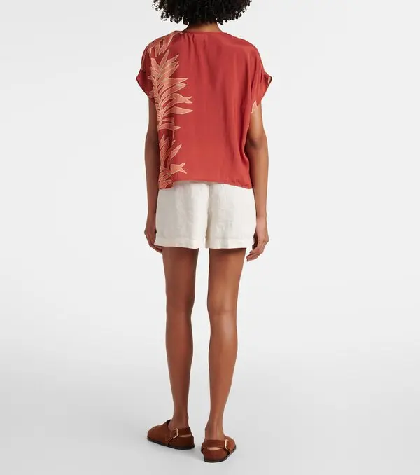 Velvet By Graham & Spencer Naomi Embroidered Printed Top