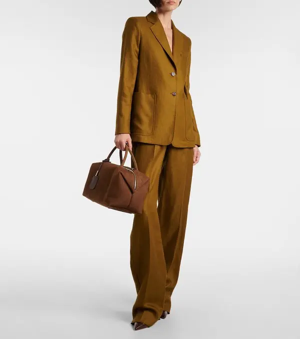 Max Mara Holdall Medium Leather Shoulder Bag - Brown