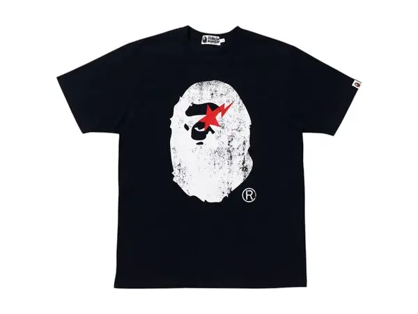 A BATHING APE Ape Head Sta Tee Shirt - Blue/indigo