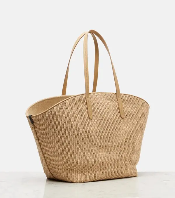 Brunello Cucinelli Monili Raffia-effect Basket Bag