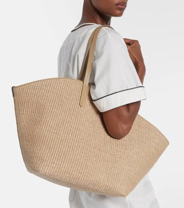 Brunello Cucinelli Monili Raffia-effect Basket Bag
