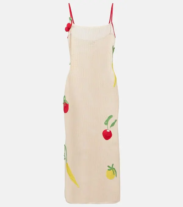 Staud Adeline Crochet Cotton Beach Dress - Multicoloured
