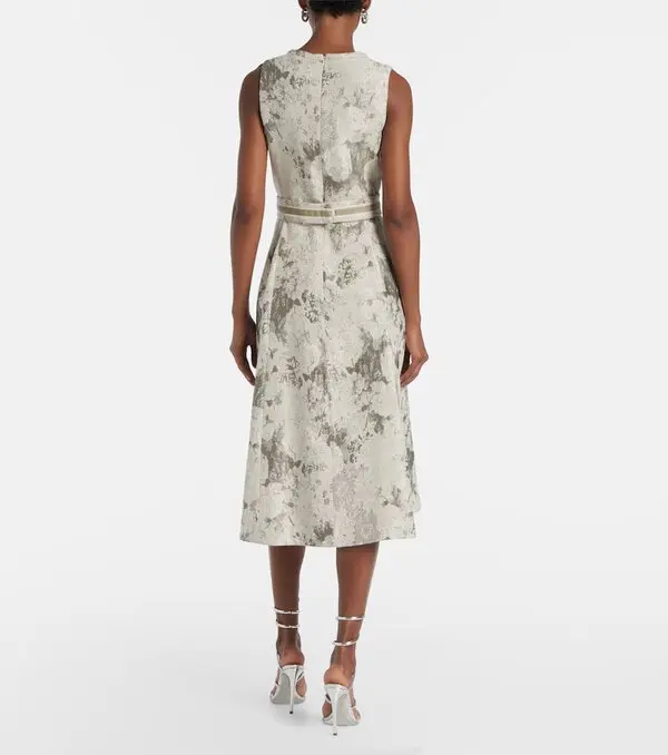 Max Mara Cotton-blend Jacquard Midi Dress