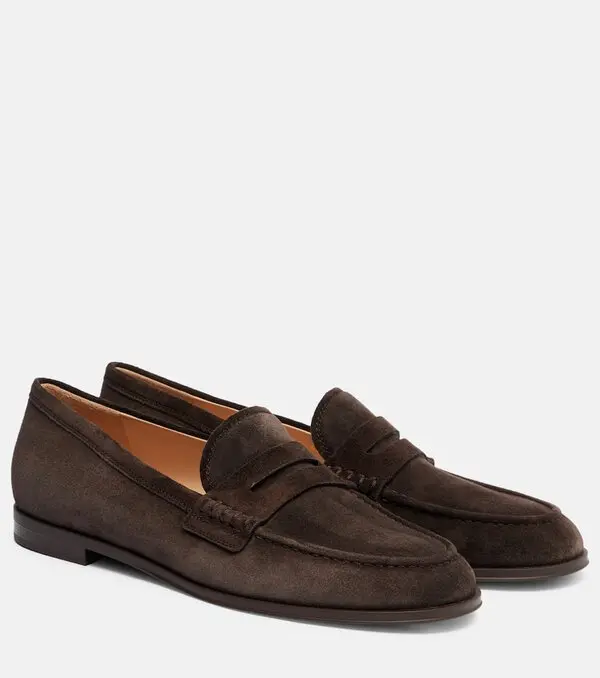 GIANVITO ROSSI Georgie Suede Loafers - Brown