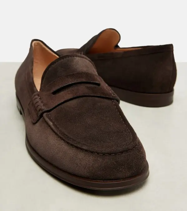 GIANVITO ROSSI Georgie Suede Loafers - Brown
