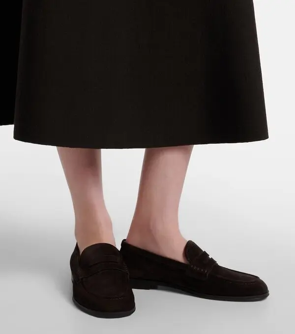 GIANVITO ROSSI Georgie Suede Loafers - Brown