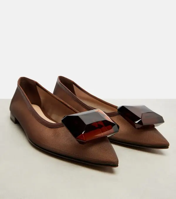 GIANVITO ROSSI Jaipur Embellished Ballet Flats