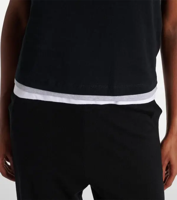 LESET Margo Set Of 3 Cotton Jersey T-shirts - Black
