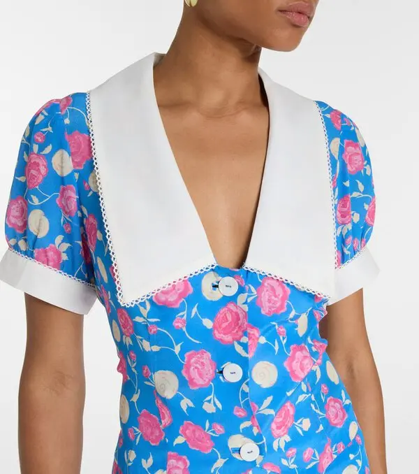 Rixo Zinia Floral Silk Blouse