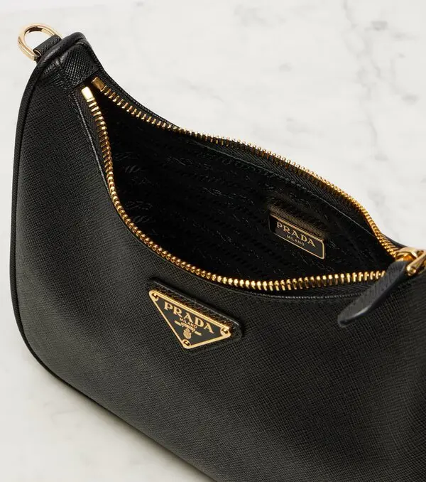 Prada Re-edition 2005 Leather Shoulder Bag - Black