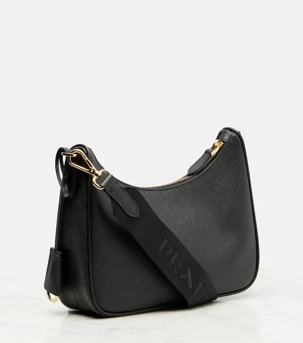 Prada Re-edition 2005 Leather Shoulder Bag - Black
