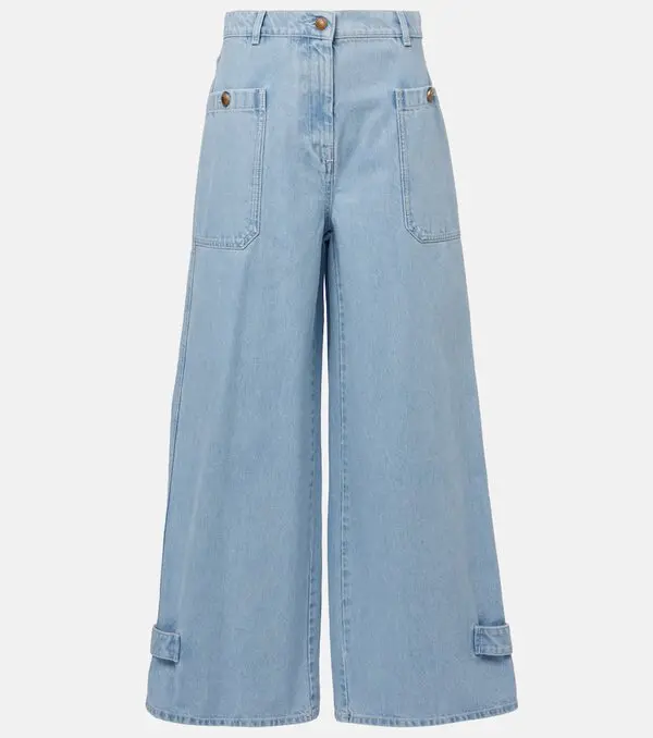 Max Mara Pugnale High-rise Wide-leg Jeans - Blue