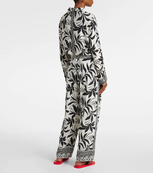 Velvet By Graham & Spencer Claudia Printed Palazzo Pants - Black