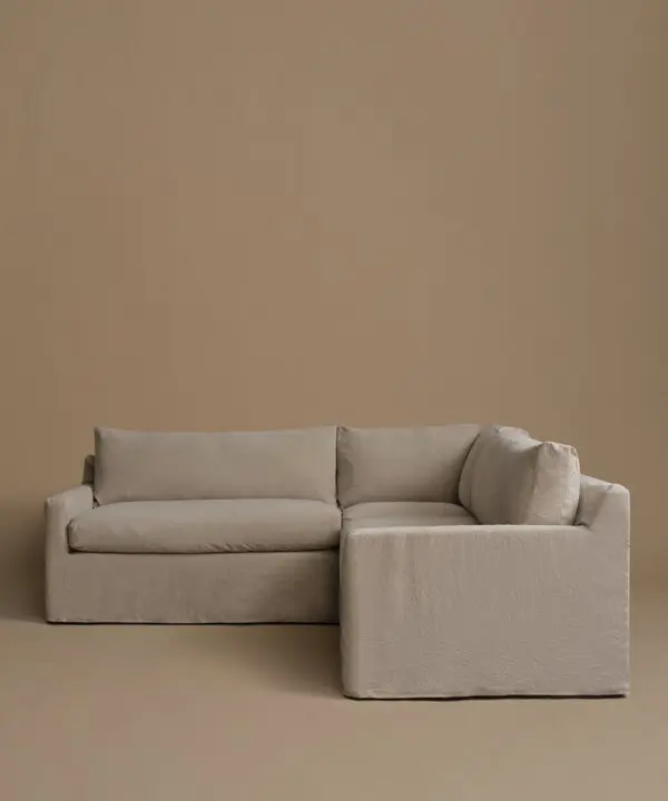 Jenni Kayne Harbor Sectional In Drift Linen - Flax Linen