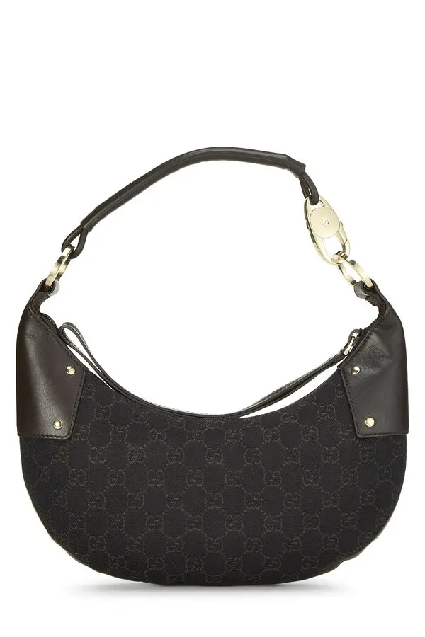 Gucci Gg Canvas Half Moon Hobo